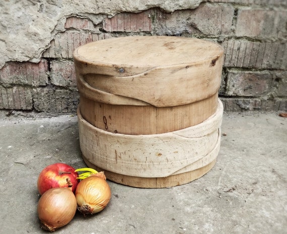 Primitive antique wooden box with lid made by unique | Etsy