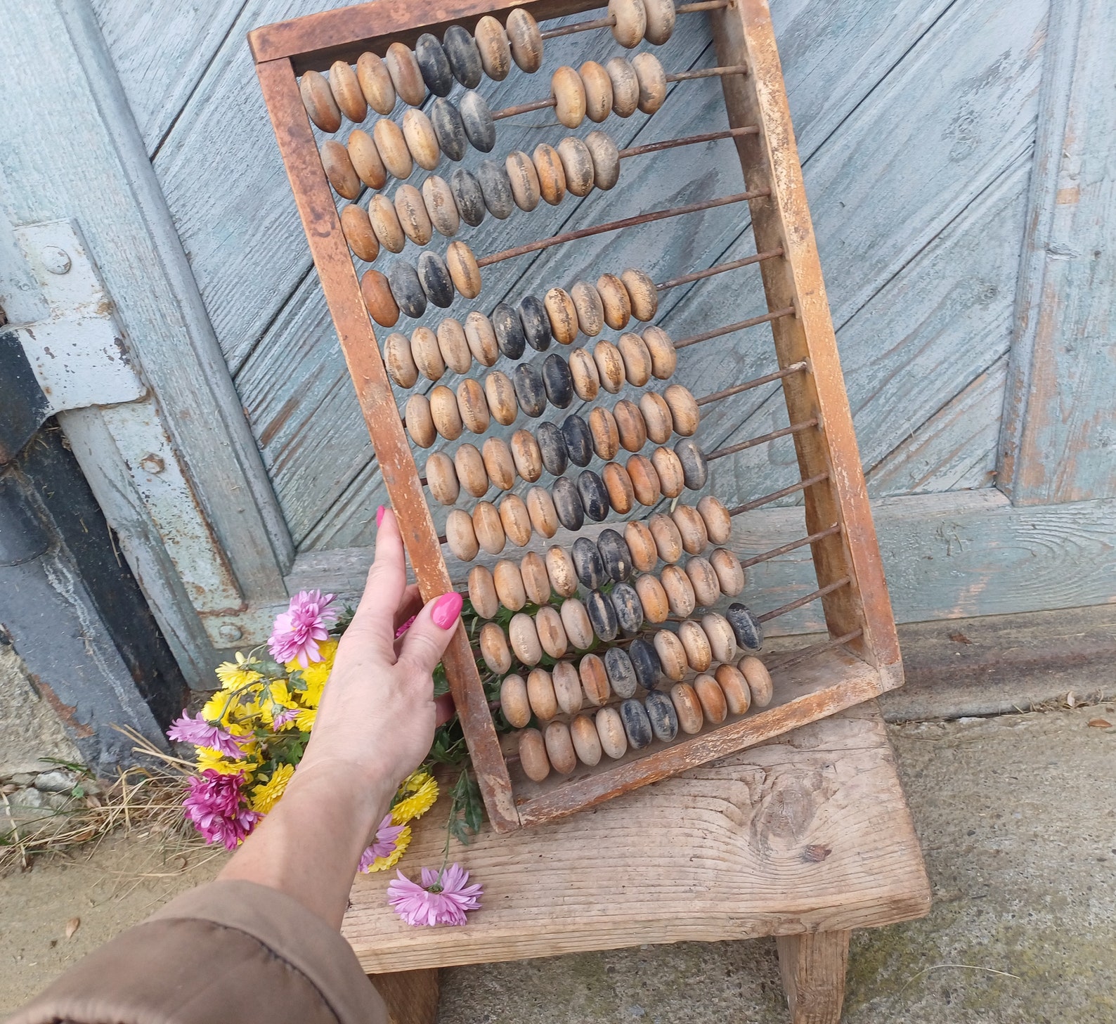 Large Wooden Abacus Wall Office Decor Gift Idea Vintage Wood Abacus ...