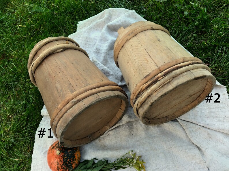 Primitive Antique Hamper Rustic Wooden Vase Bucket for Home - Etsy