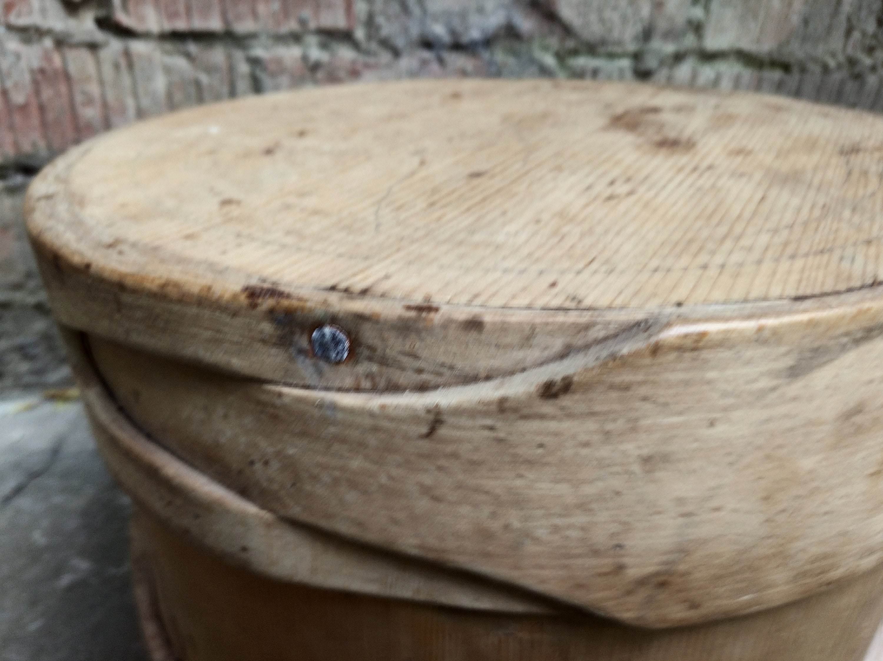 Primitive antique wooden box with lid made by unique | Etsy