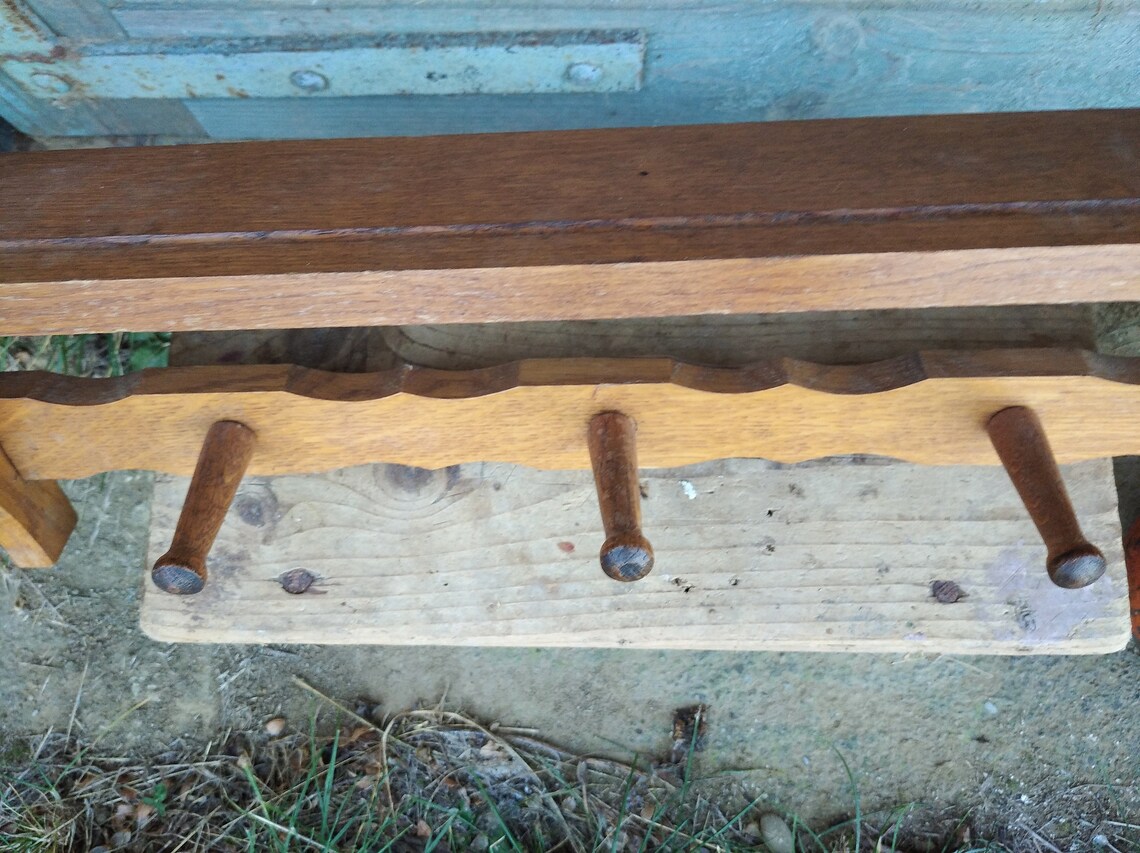 Rustic Wall Rack Wooden Towel Rack Farmhouse Kitchen Wall - Etsy