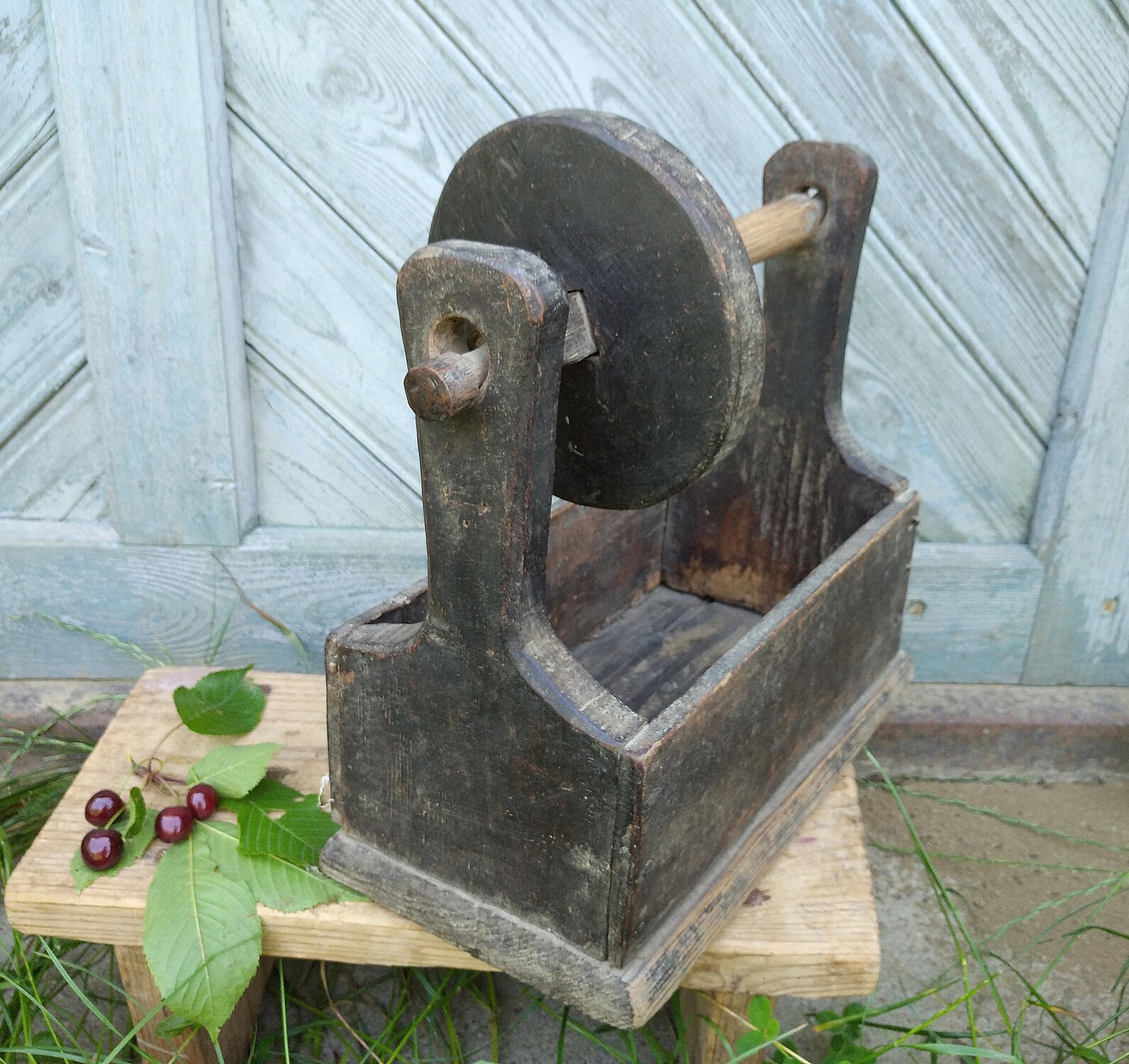 Antique Spinning Wheel Primitive Antique Wooden Tool Rustic | Etsy
