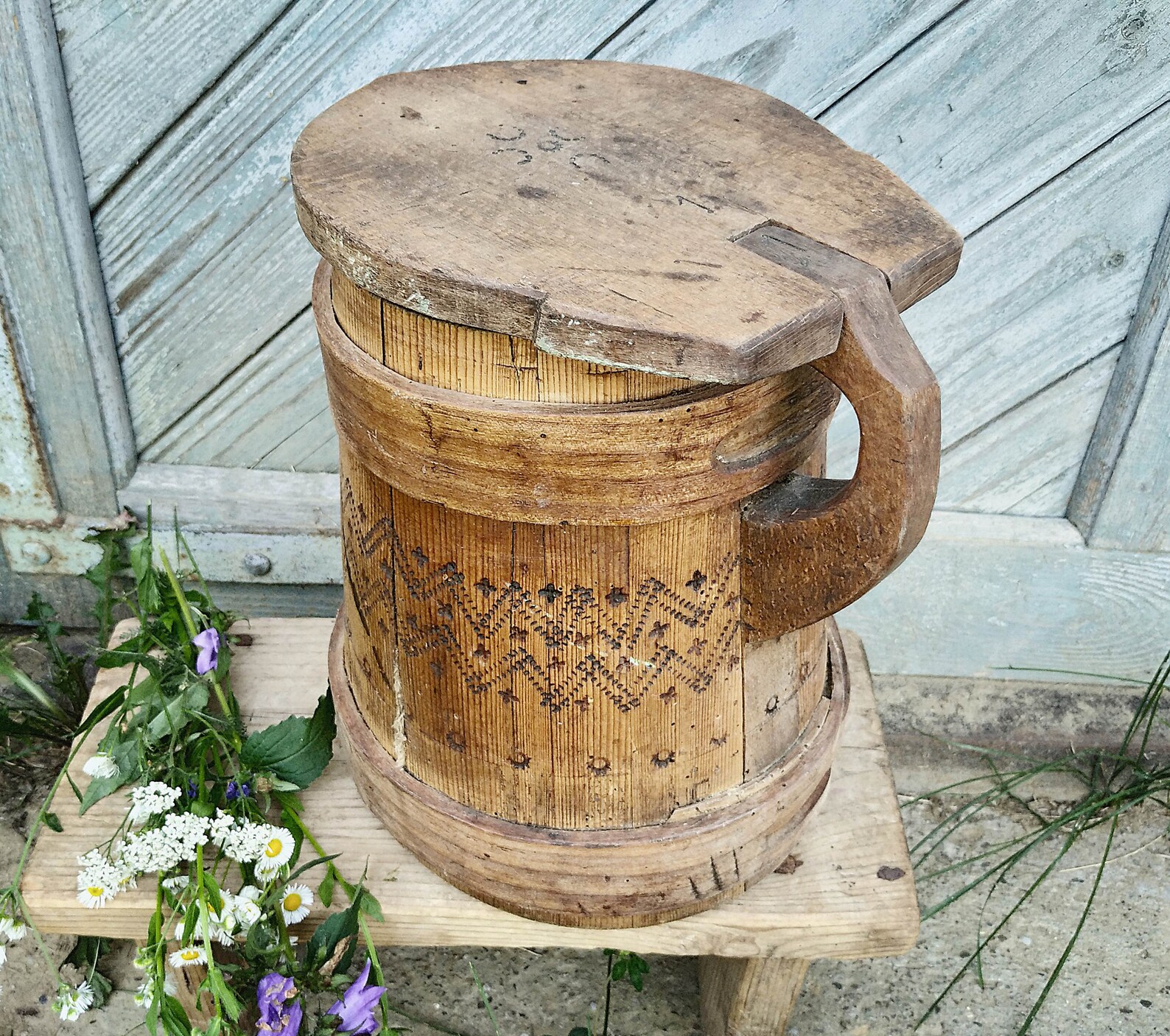 Antique Hamper Primitive Antique Gathering Container 1800s Farmhouse ...