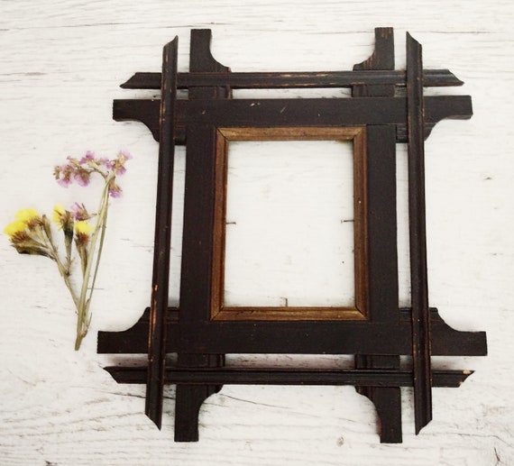 Antique Wood Frame Primitive Photo Frames Rustic Hand Carved | Etsy