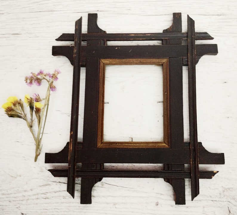 Antique Wood Frame Primitive Photo Frames Rustic Hand Carved | Etsy