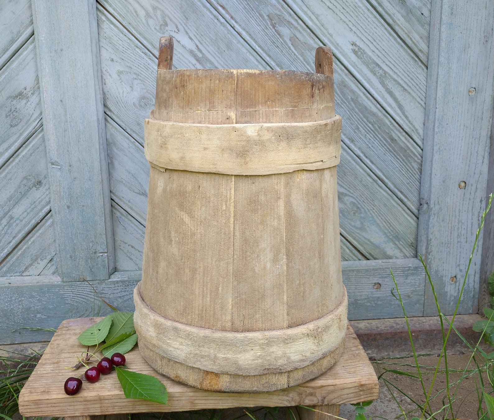 Large Wooden Vase Primitive Antique Vase Rustic Home Decor | Etsy