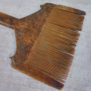 Primitive antique wooden wool comb Rustic home decor Country | Etsy