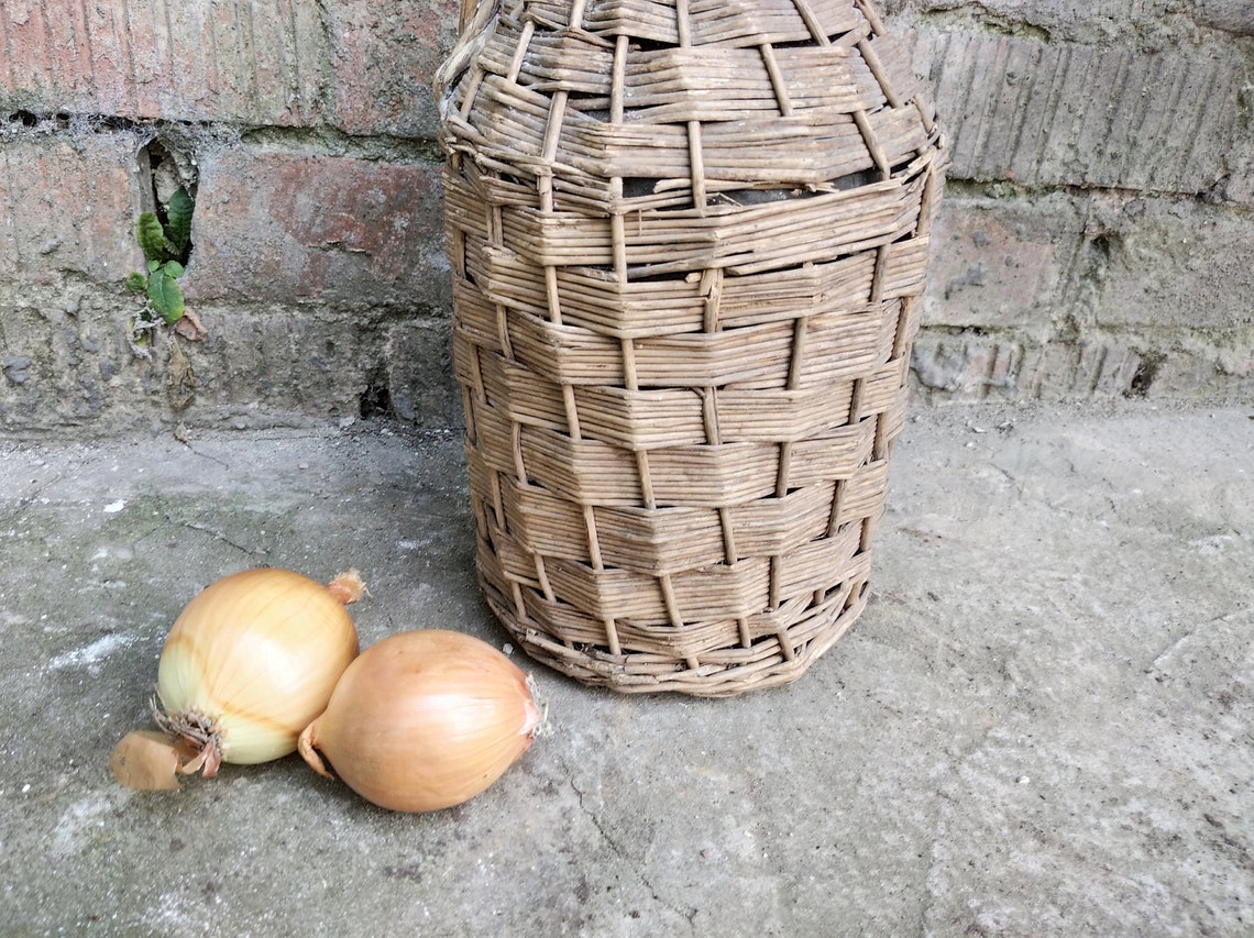 Demijohn antique Large wicker bottle Wedding decorative bottle | Etsy