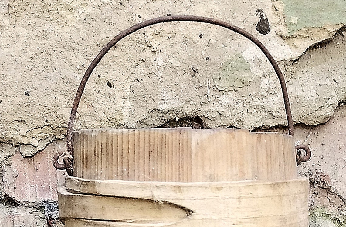 Rustic Home Decor Primitive Antique Bucket Wood Bowl Country - Etsy