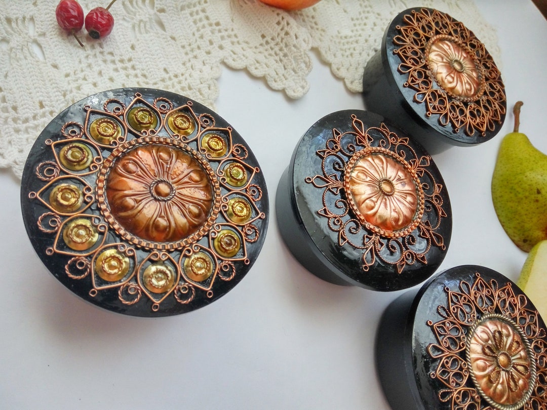 Jewellery Box Round Ring Box Wedding Rings Storage Jewerly Trinket ...
