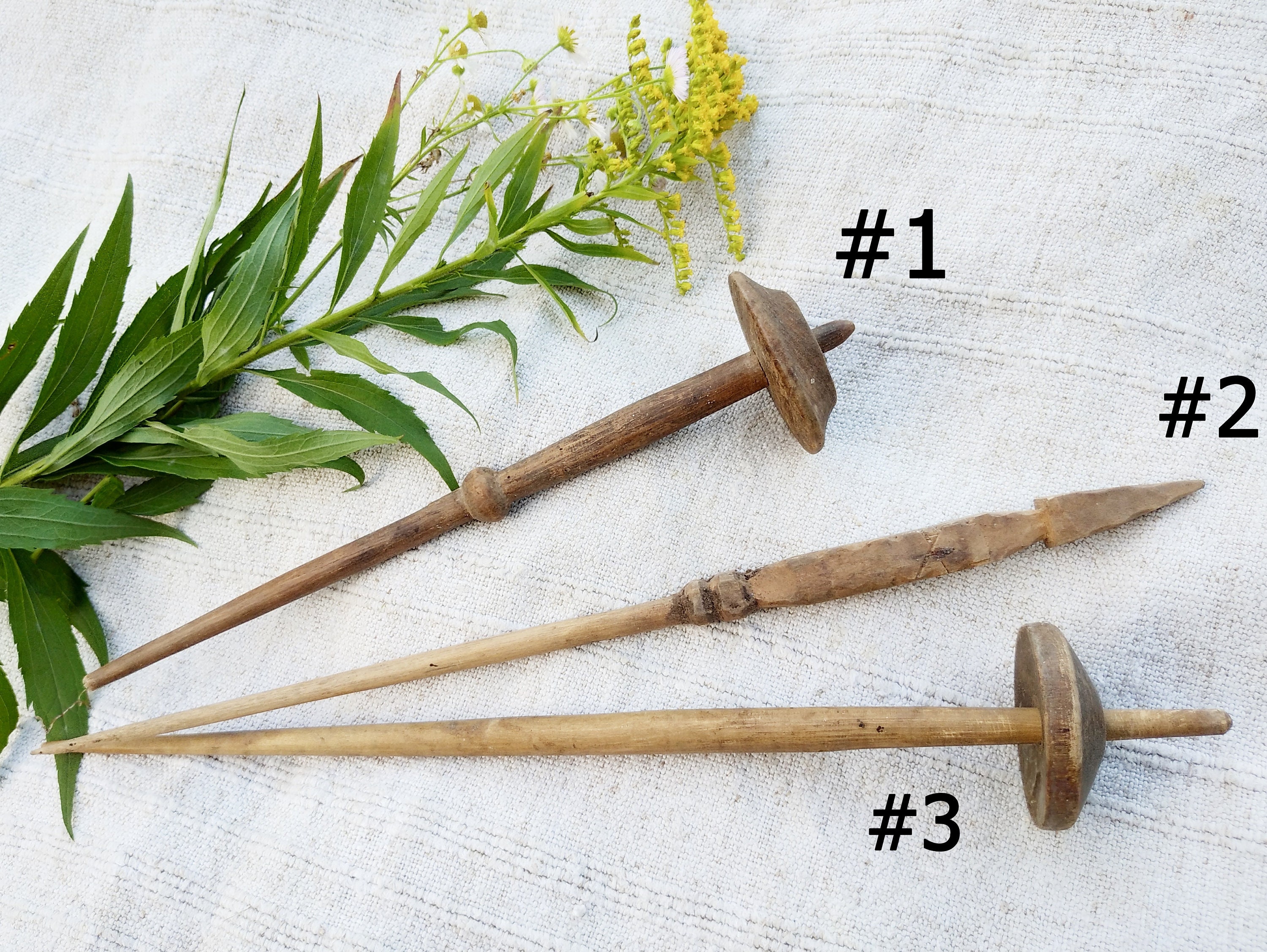 Antique weaving drop spindle set Old loom parts Ancient crafts | Etsy