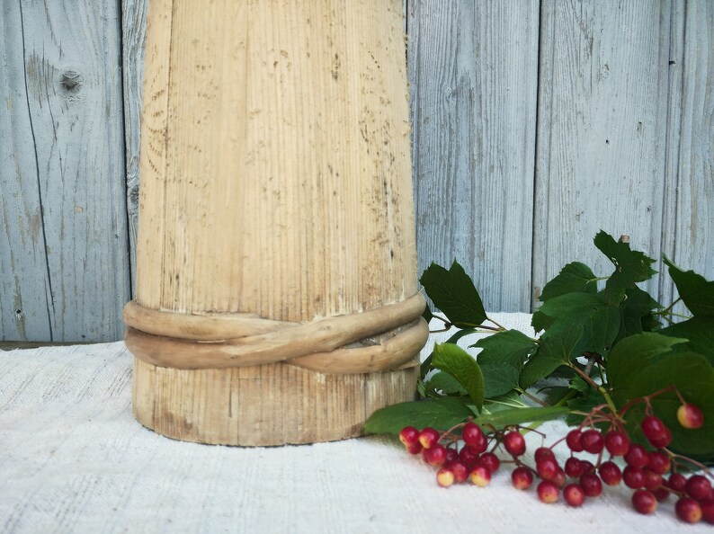 Primitive Antique Wooden Vase Ancient Ladle for Drink XL | Etsy