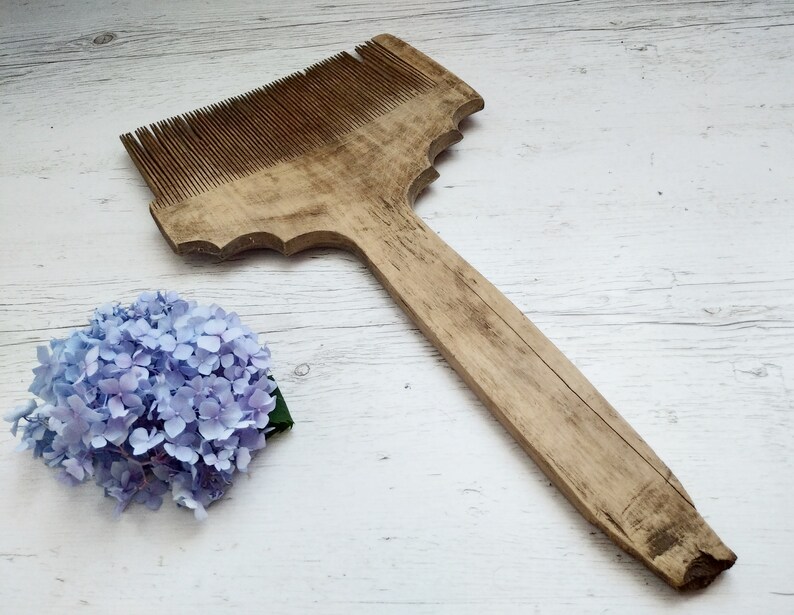 Primitive Antique Wooden Wool Comb Rustic Home Decor Country - Etsy