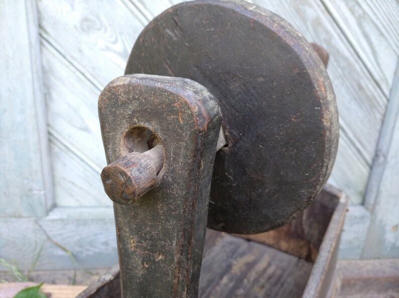 Antique Spinning Wheel Primitive Antique Wooden Tool Rustic - Etsy