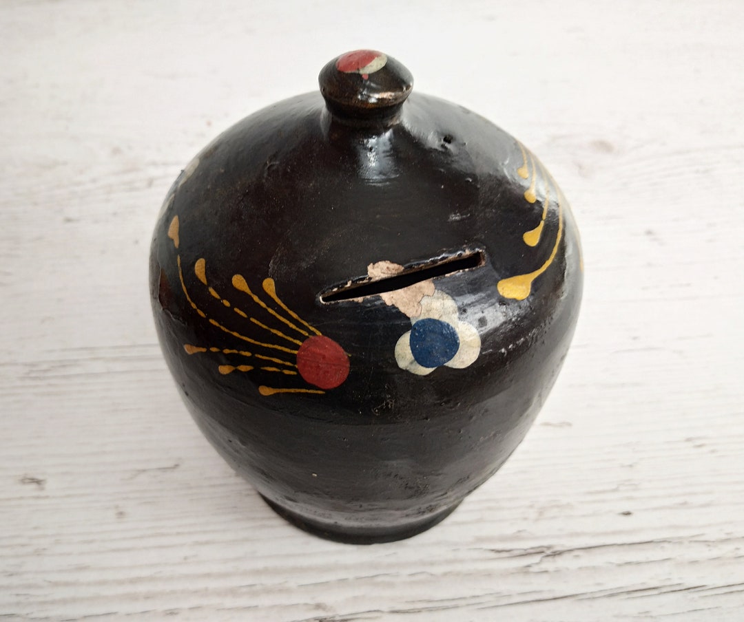 Vintage Piggy Bank Antique Piggybank Ceramic Clay Moneybox Money Box ...