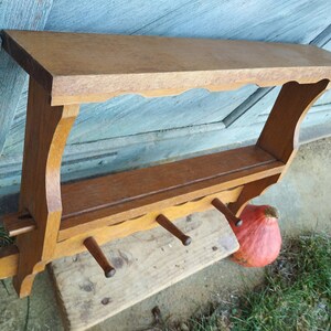 Rustic Wall Rack Wooden Towel Rack Farmhouse Kitchen Wall Hanging Shelf ...