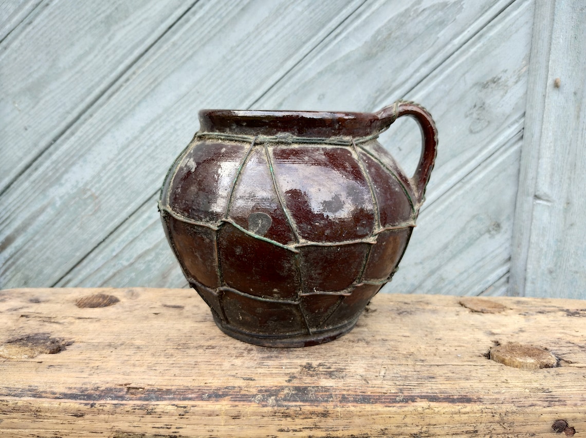 Rustic ceramic vase for flowers Antique ceramics jug Country | Etsy