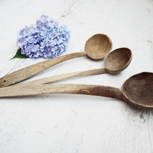 Large wooden spoons Hand carved wood rustic kitchen decor | Etsy