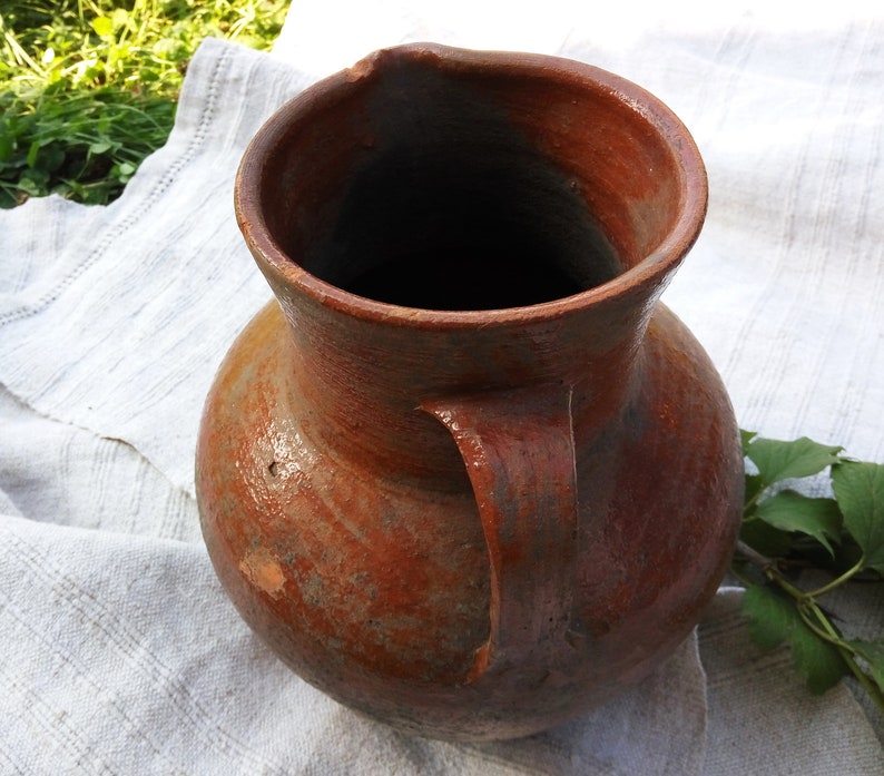 Rustic Potthery Jug Vase for Country Kitchen Primitive Decor - Etsy