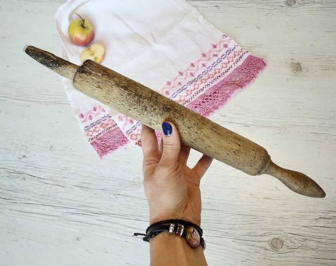 Wooden Rolling Pin Amber Rustic Decor for Kitchen Country Photo Prop ...