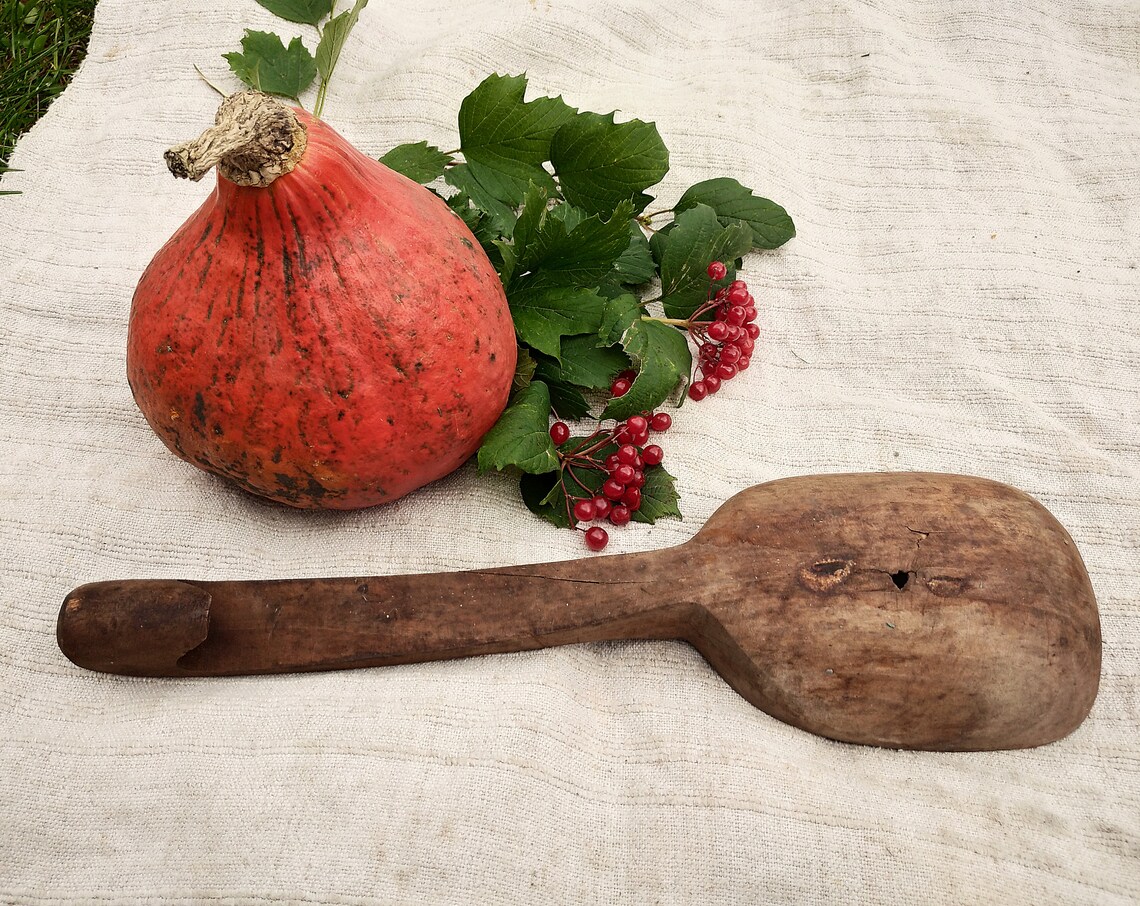 Oversized Antique Dipper Wooden Ladle XXL Spoon With Long | Etsy