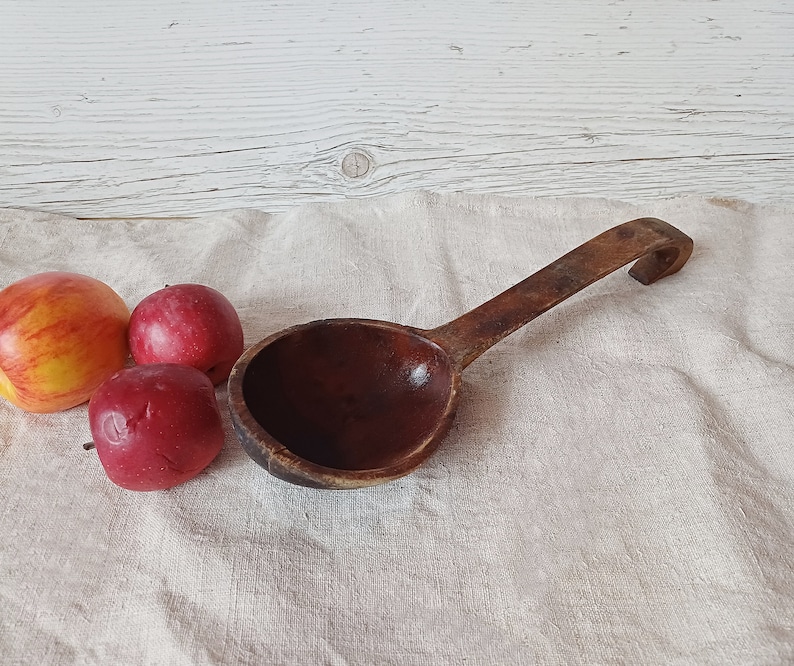 Large Wooden Spoon From Antique Country Kitchen Rustic Decor of Hand ...