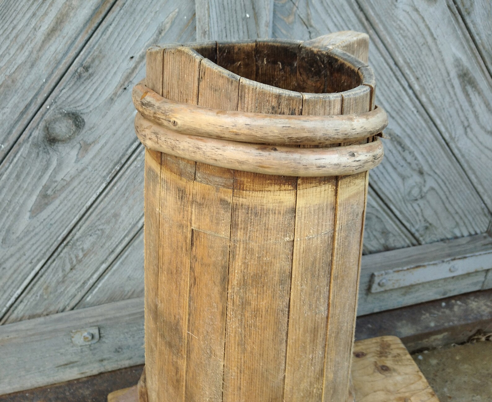 Antique wood vase Primitive wooden pitcher Rustic home decor | Etsy