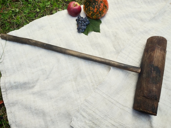 Real antique hammer Thors hammer Large hammer Wooden … - Gem