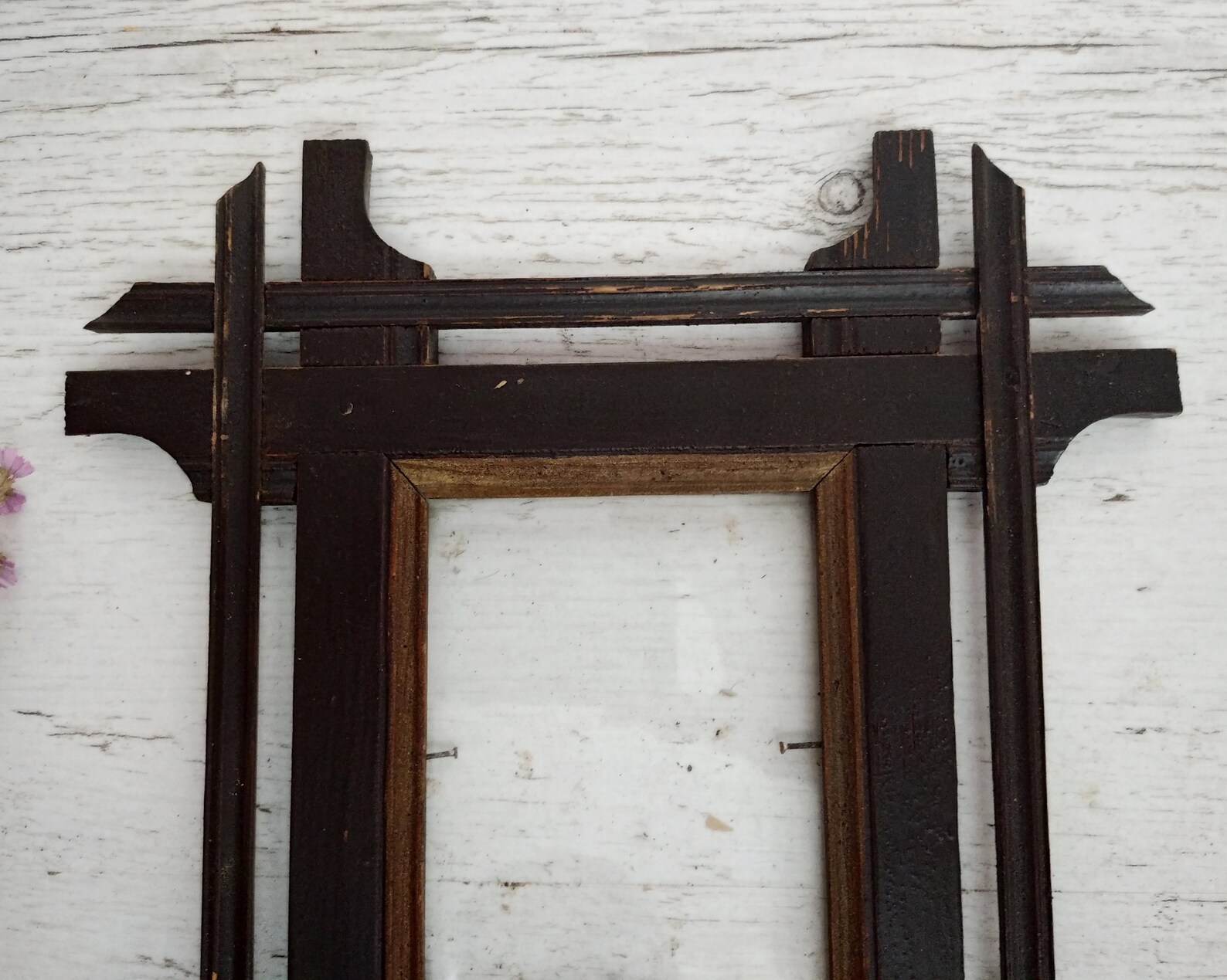 Antique Wood Frame Primitive Photo Frames Rustic Hand Carved | Etsy