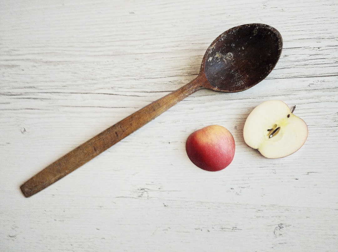 Vintage Wooden Spoon Primitive Antique Wood Rustic Kitchen Country ...