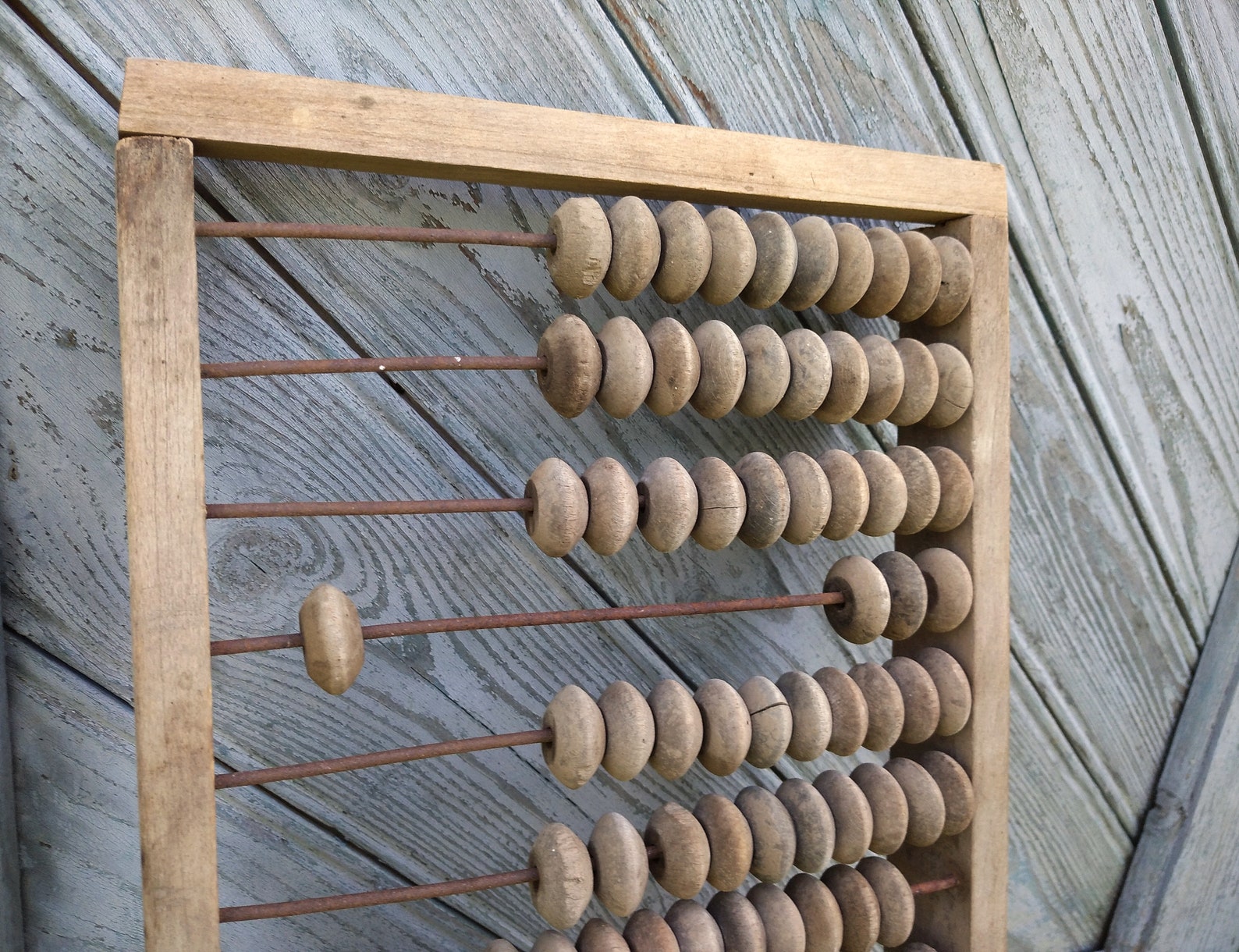 Vintage abacus Wooden frame abacus Wooden abacus Shabby | Etsy