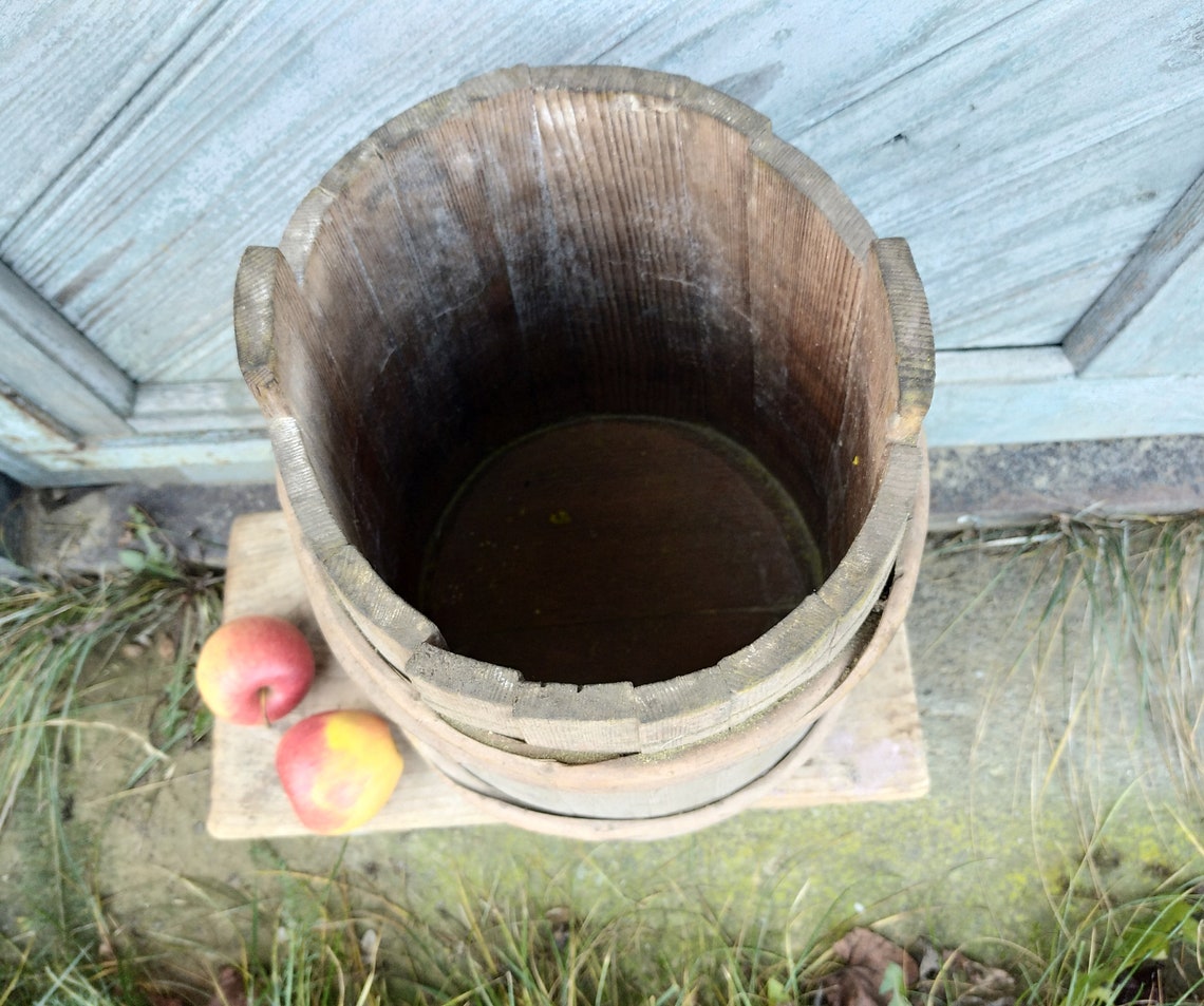Primitive Wood Container Antique Hamper of Wood Rustic Cloth - Etsy