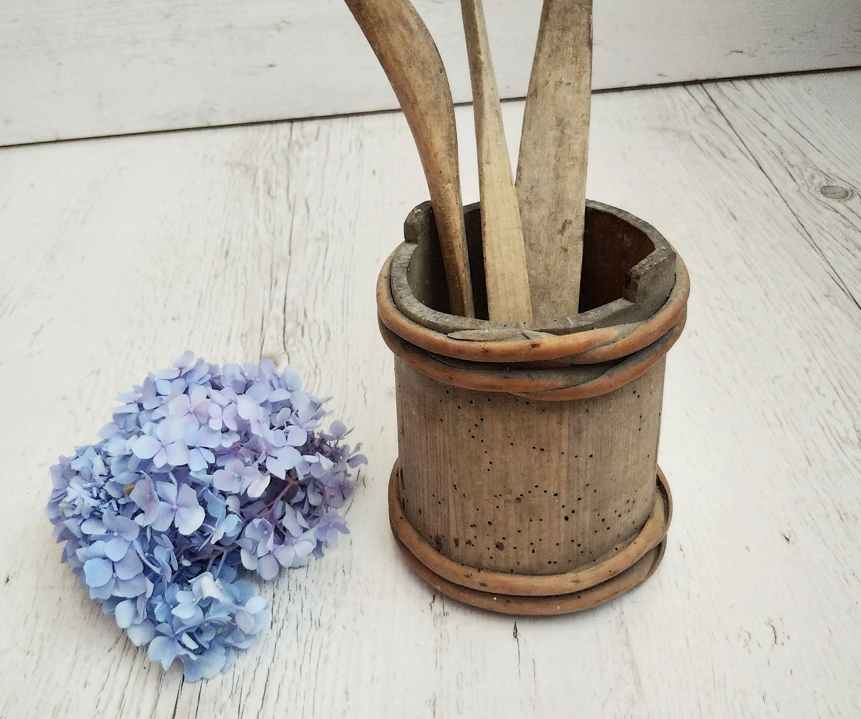 Kitchen Storage Container Wooden Box Antique Wood Vase | Etsy