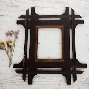 Antique Wood Frame Primitive Photo Frames Rustic Hand Carved | Etsy