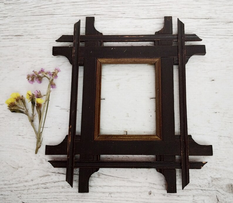 Antique Wood Frame Primitive Photo Frames Rustic Hand Carved | Etsy