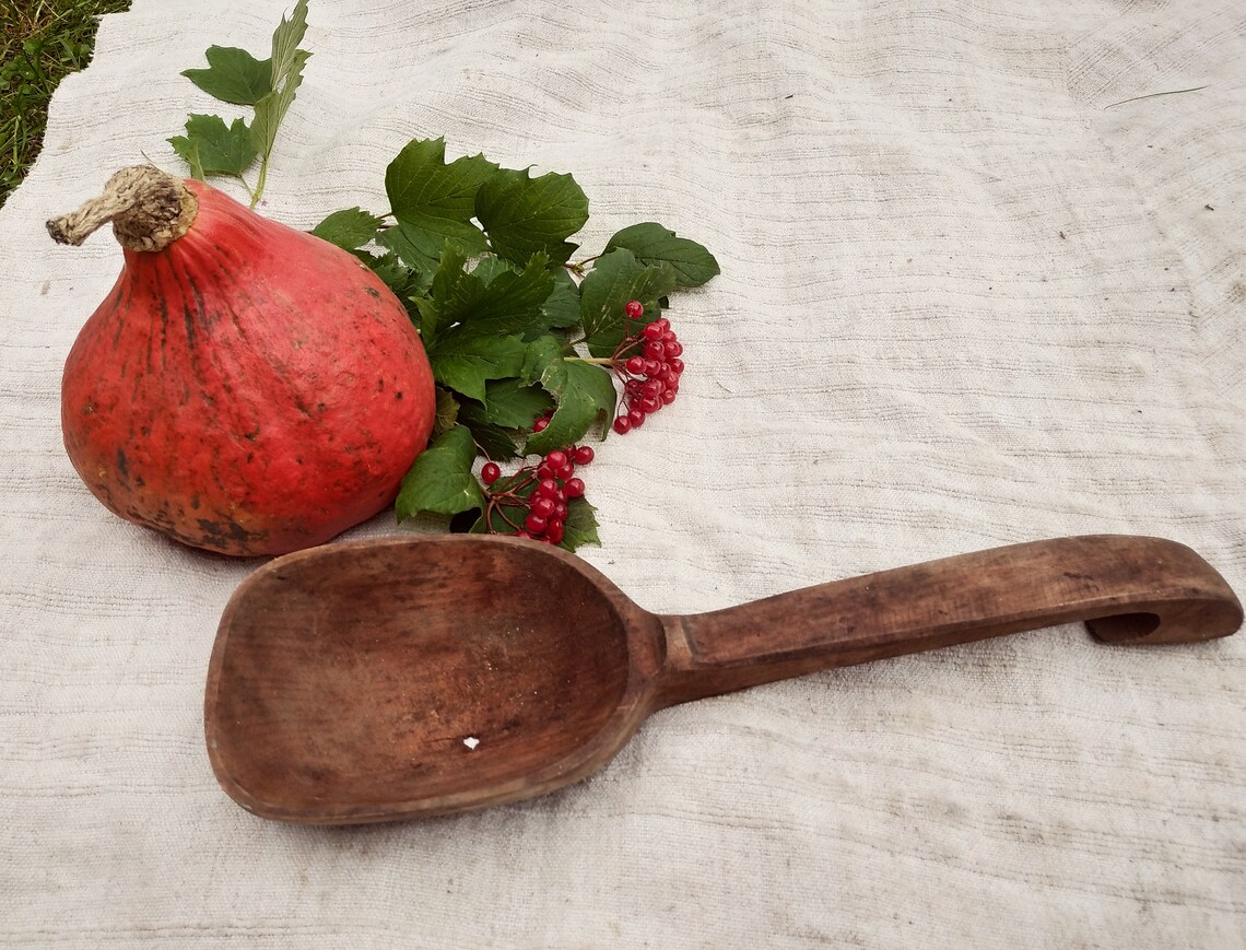 Oversized Antique Dipper Wooden Ladle XXL Spoon With Long | Etsy