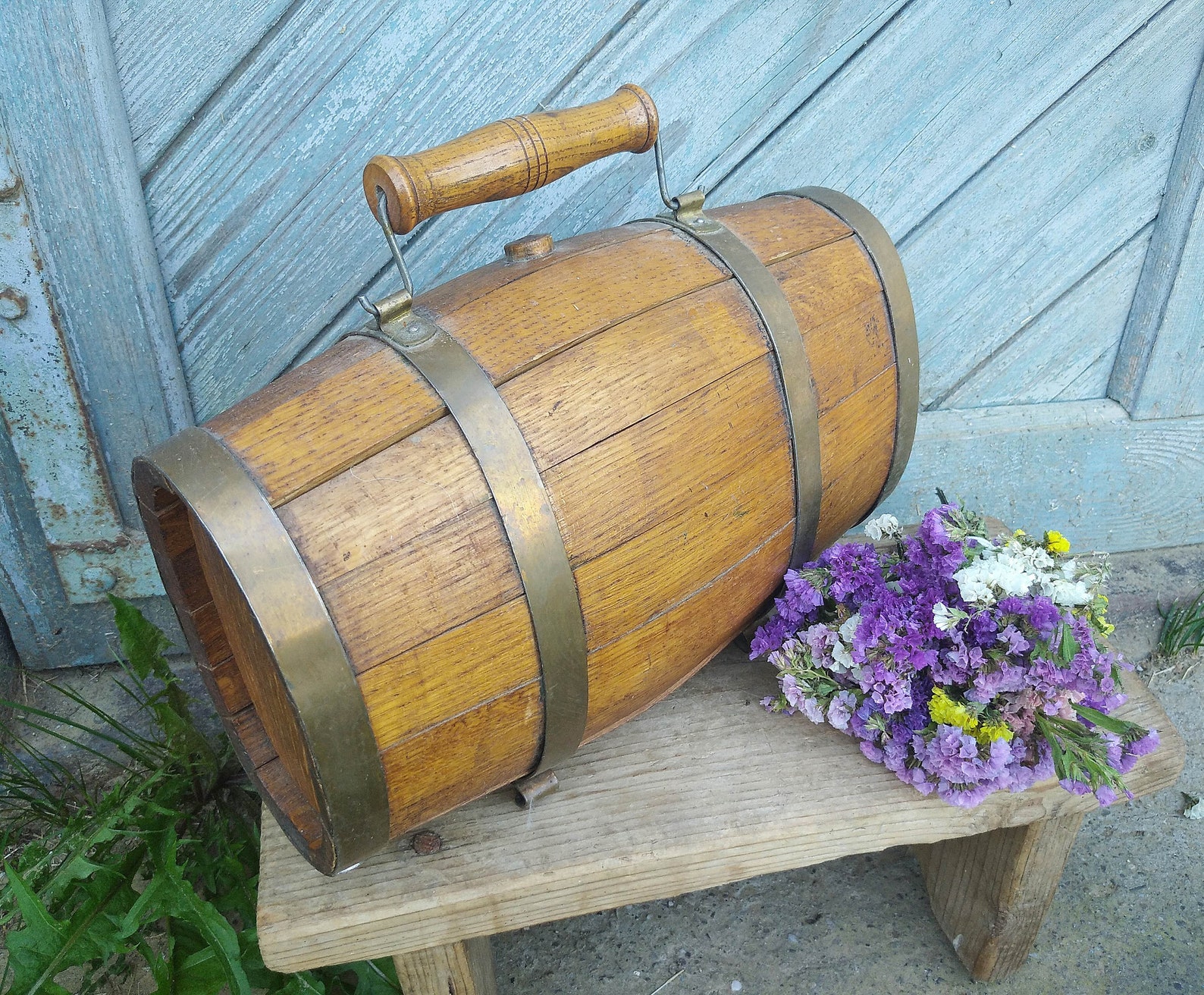 Wooden Wine Barrel Vintage Barware Rustic Wood Home Decor - Etsy