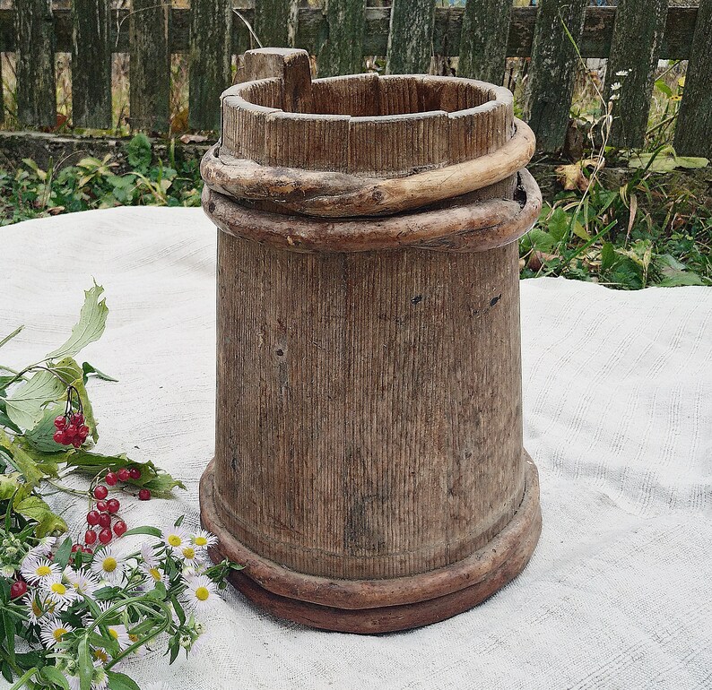Antique Wood Vase Primitive Wooden Pitcher Rustic Home Decor - Etsy