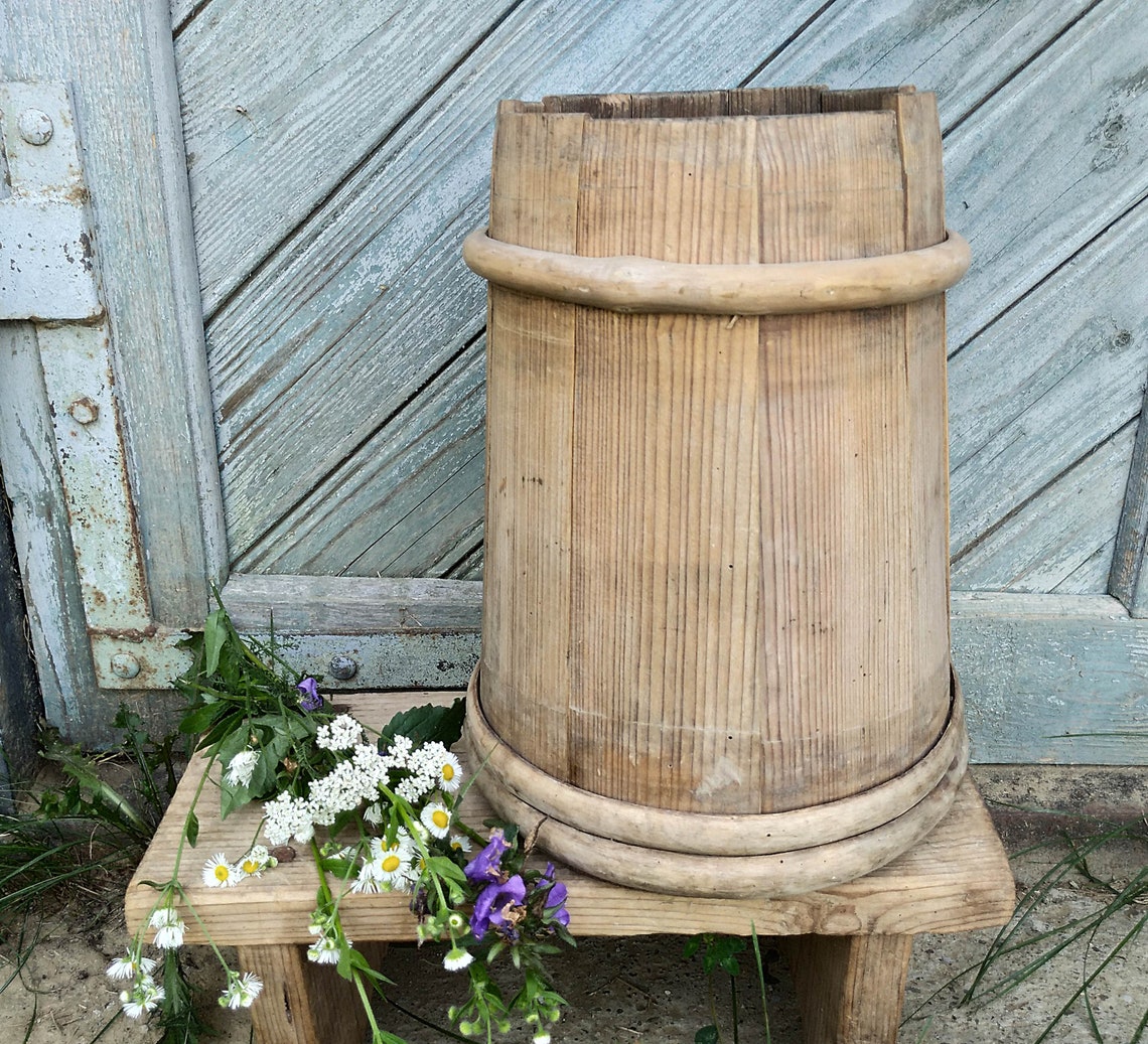 Large Wooden Vase Primitive Antique Vase Rustic Home Decor - Etsy