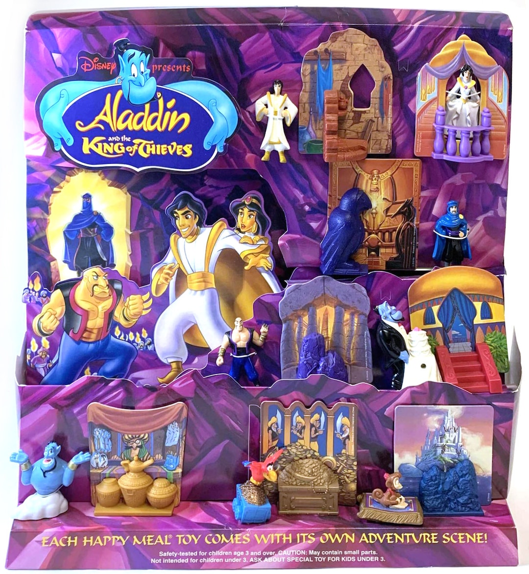 Vintage 90s Aladdin Disney Toys Happy Meal Mcdonalds 1996 Complete Set ...