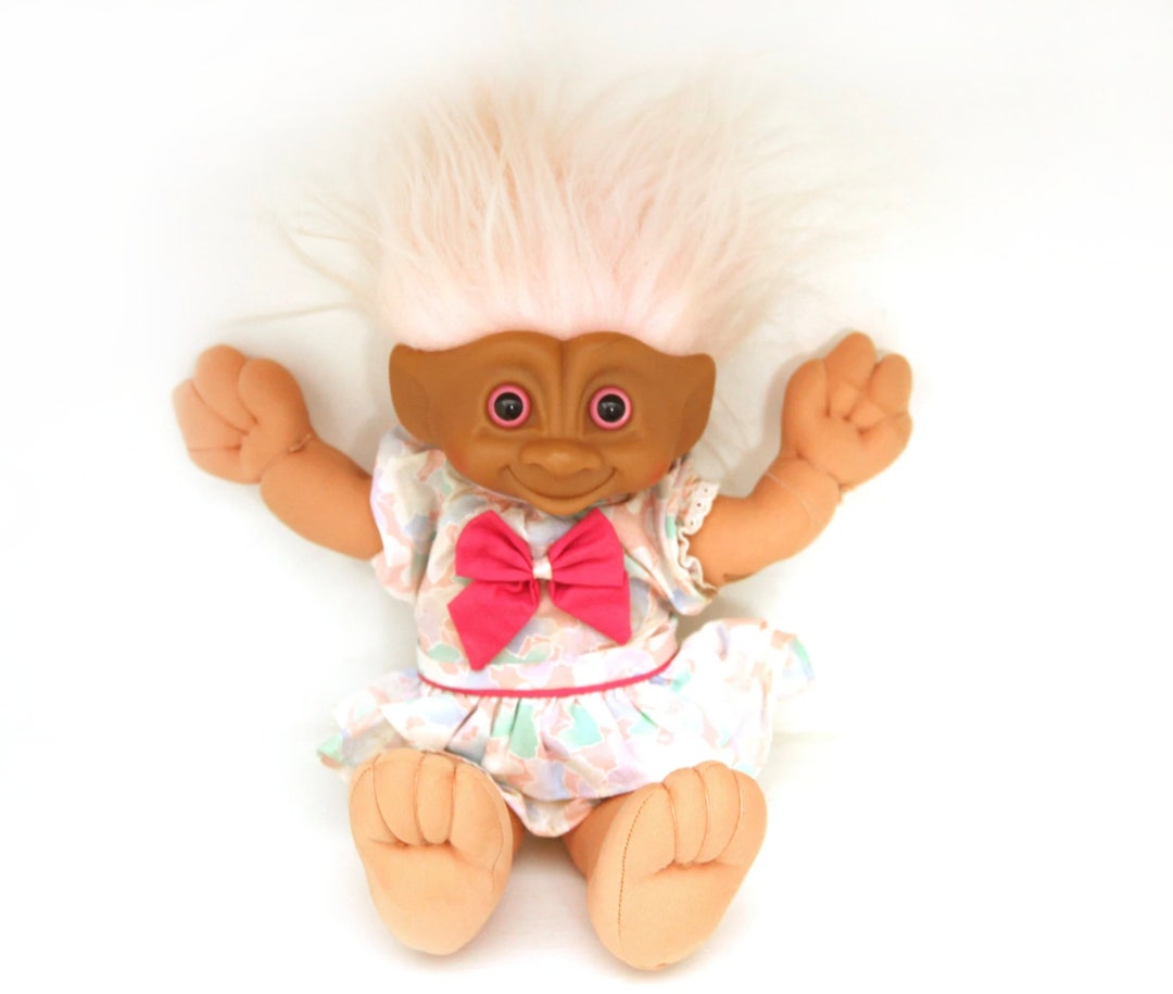 Vintage 90s Troll Pink Hair Baby Doll With Dress - Etsy