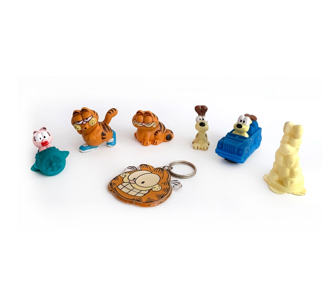 Vintage 80s Garfield Toy Lot Keychain Pvc - Etsy