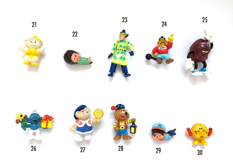 Vintage 80s toy figure pvc mini cartoon YOU PICK | Etsy