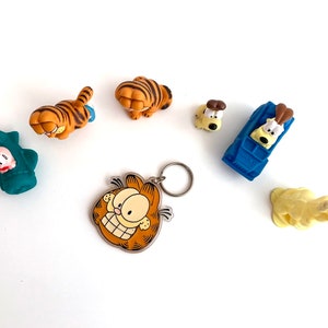Vintage 80s Garfield Toy Lot Keychain Pvc - Etsy