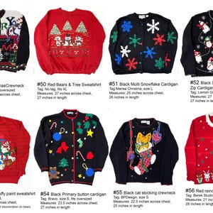 Vintage Christmas Sweater You Pick 80s 90s Xmas Sweatshirt Men's Women's All Sizes Ugly Sweater ...