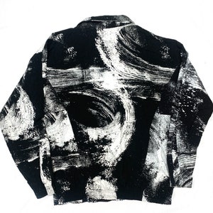 Vintage Splatter Paint Jacket Nashbar Black and White 80s 90s ...