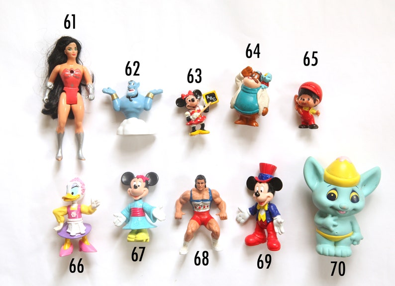 Vintage 80s toy figure pvc mini cartoon YOU PICK | Etsy