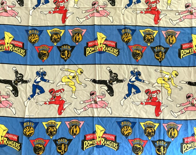 Vintage 80s Power Rangers Flat Sheet Twin Fabric - Etsy
