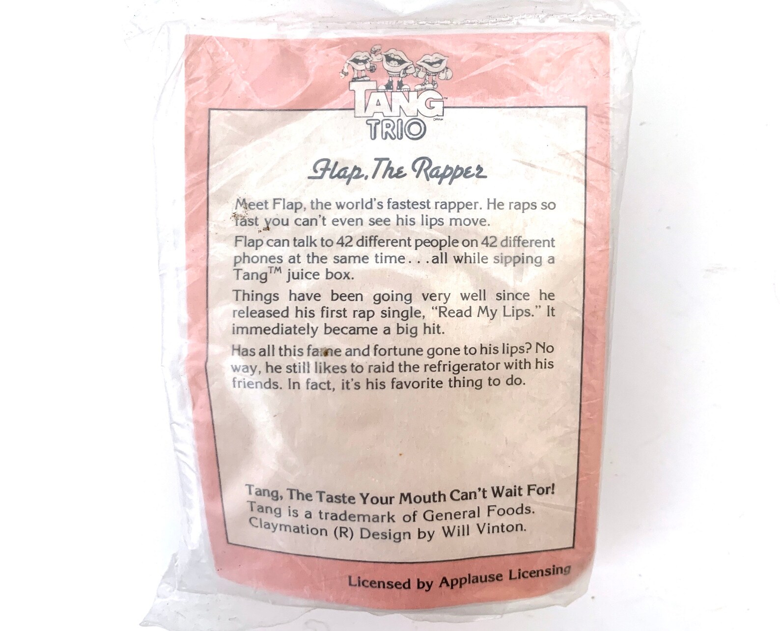 Vintage Tang Flap the Rapper Toy 1989 Hardees Kids Club | Etsy