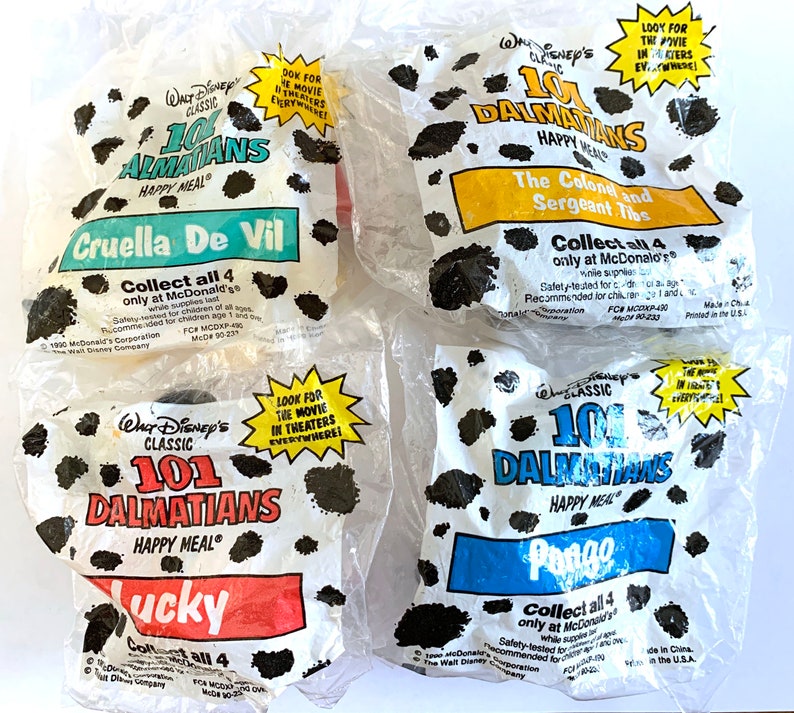Vintage 101 Dalmations Toys Lot Happy Meal Disney Complete Set 1992 ...